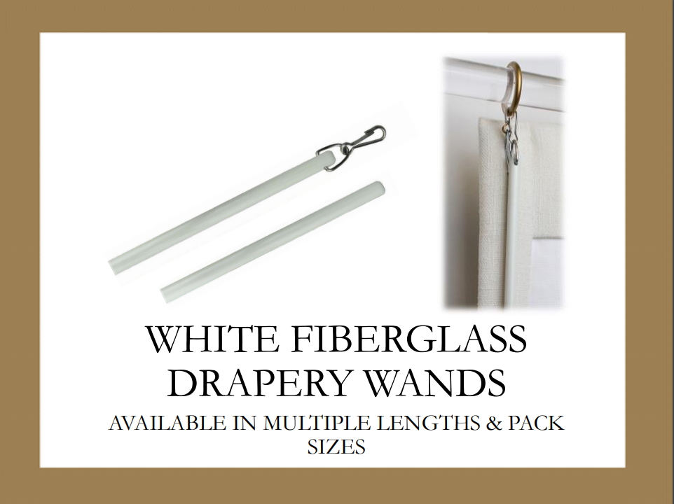 White Fiberglass Drapery Pull Wand - Available in Multiple Lengths and ...