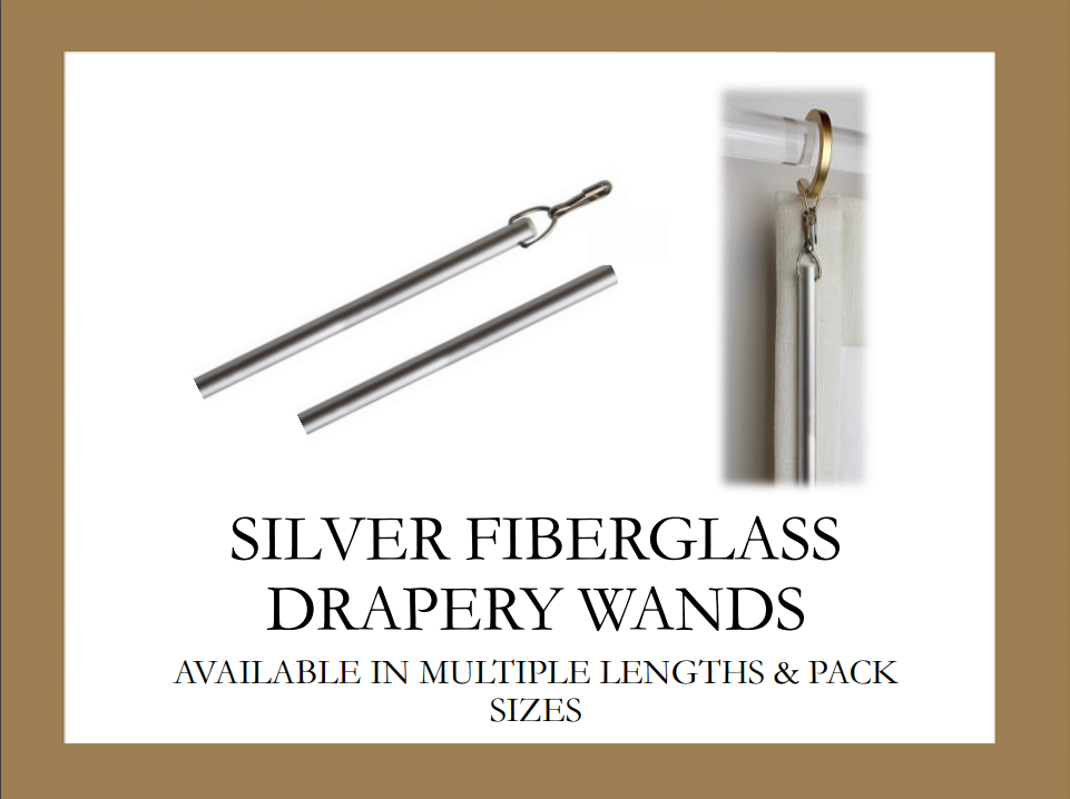Silver Fiberglass Drapery Pull Wand - Available in Multiple Lengths an ...