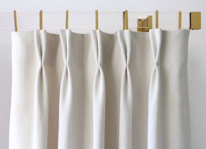 Acrylic Lucite Rectangular Curtain Rod Set- Gold - Includes Drapery Cu ...